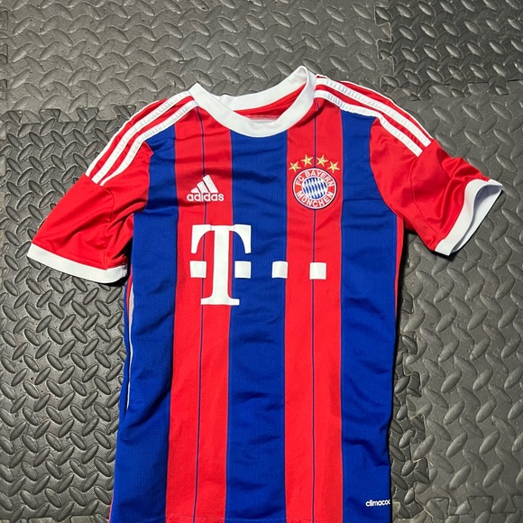 adidas | Shirts & Tops | Adidas Red And Blue Soccer Jersey With Classic ...